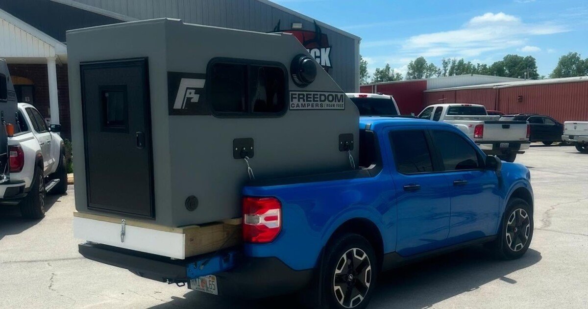 Solo camper pod is light enough to hoist on and off the Ford Maverick ...