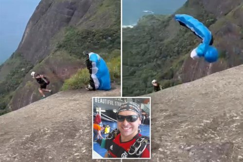 Chilling video shows skydiving instructor jumping off cliff before ...