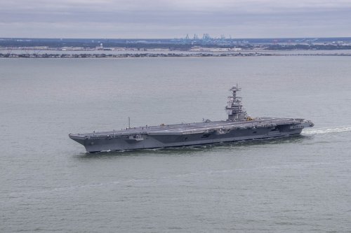 The Navy’s newest and most advanced aircraft carrier just left port ...