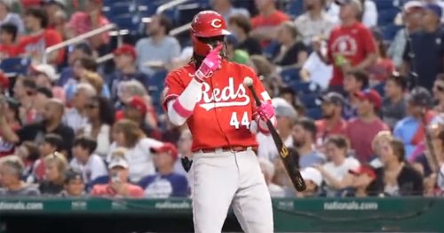 Cincinnati Reds' Elly De La Cruz homers after bat check by umpires ...