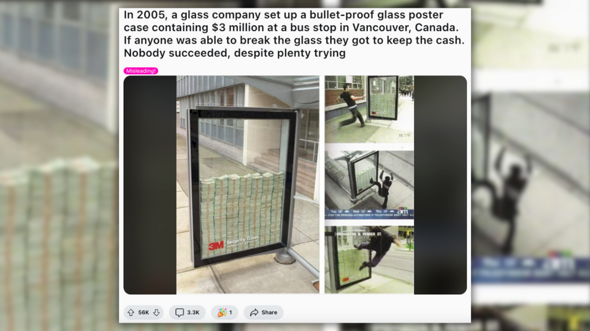 3M Stashed $3M Inside Bulletproof Glass at Canadian Bus Stop as Part of ...