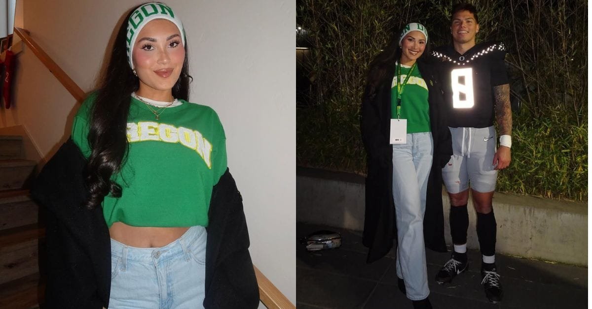 PIC: Oregon QB Dillon Gabriel’s GF shows off glamorous selfie wearing a ...