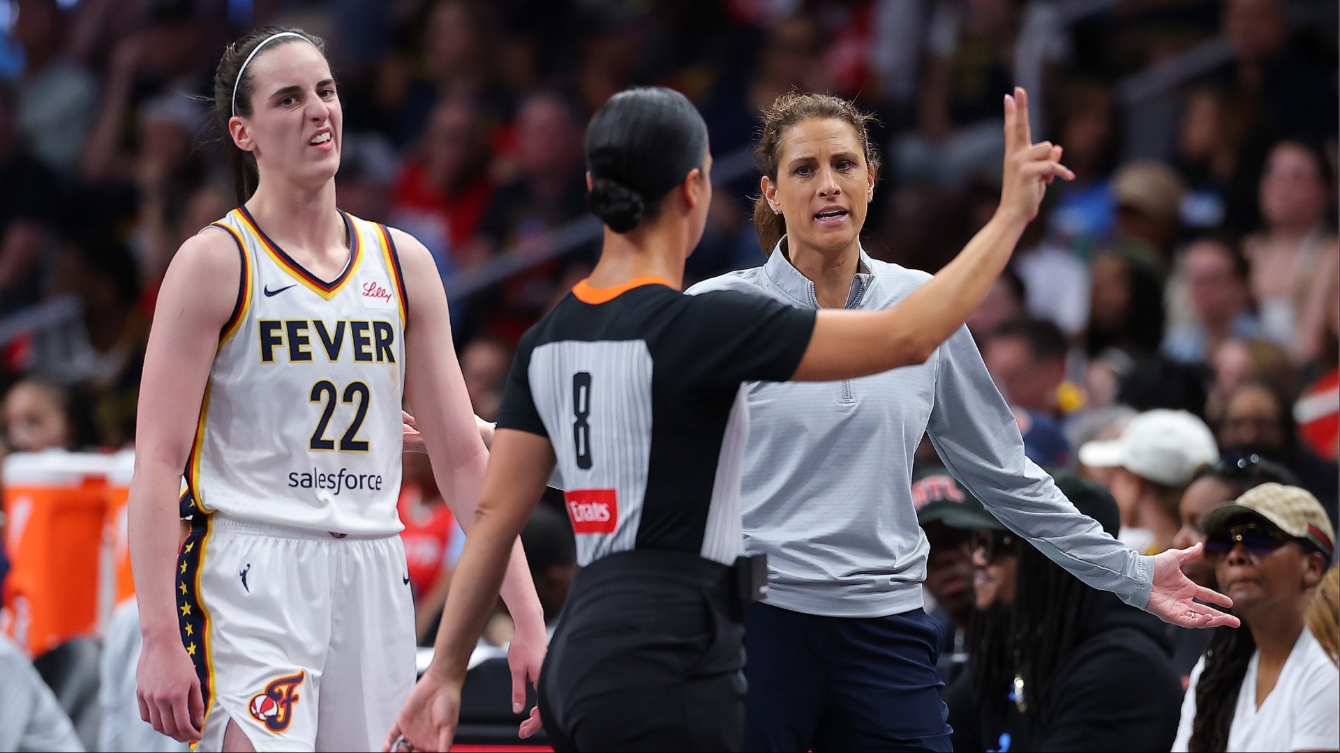 ‘Unbelievable disrespect’ – Indiana Fever coach calls out WNBA officiating after Caitlin Clark’s ...