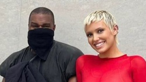 Kanye Wests Wife Bianca Censori Flashes Curves In Tight Pink Bodysuit At Sumo Wrestling Match