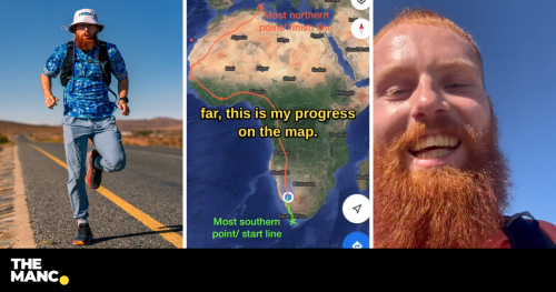 This absolute legend is running the entire length of Africa for charity ...