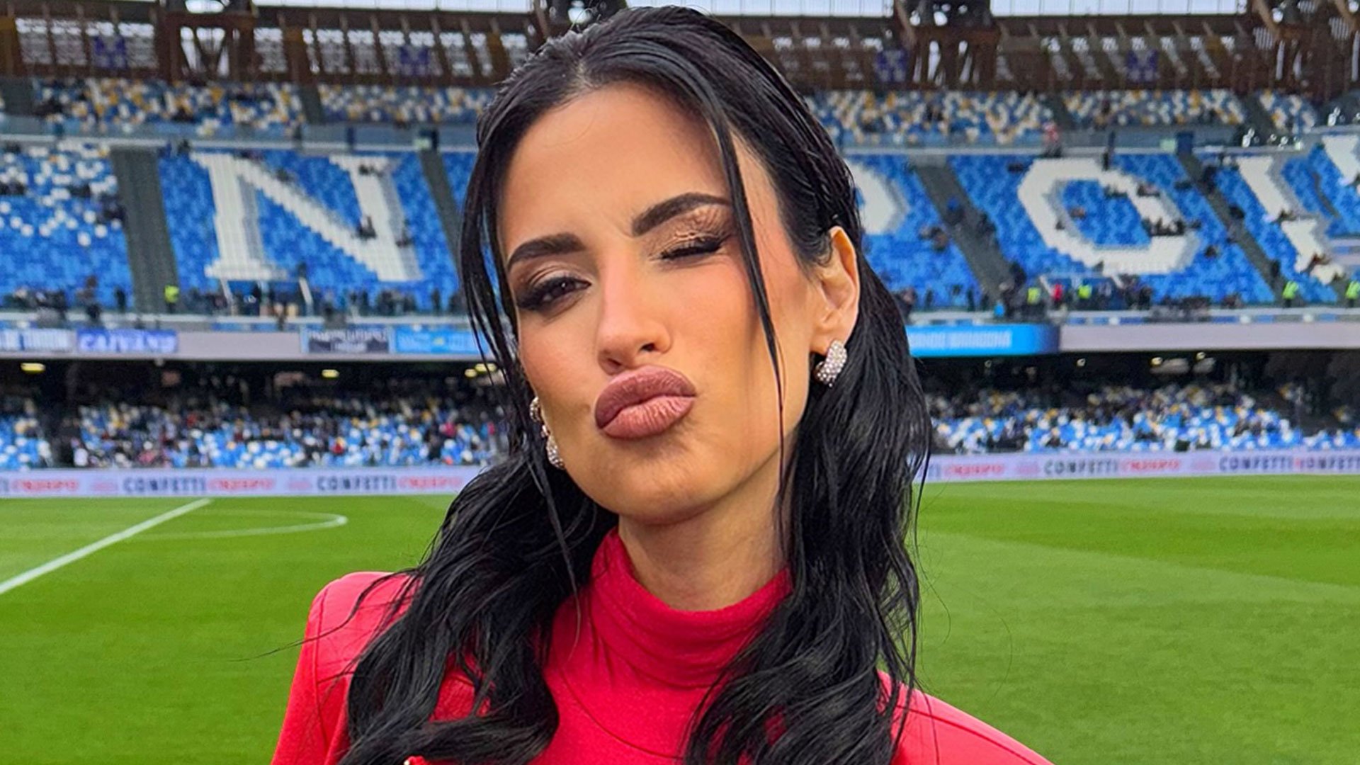 ‘Next Diletta Leotta’ sends pulses racing with busty display all in red ...