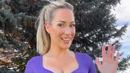 Paige Spiranac Stuns In Low Cut Top And Purple Leggings As ‘world