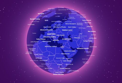 This cool map shows the most famous people from every town on earth ...