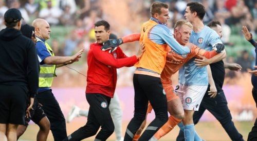 Goalie And Referee Bloodied As Fans Violently Storm Pitch And Attack ...