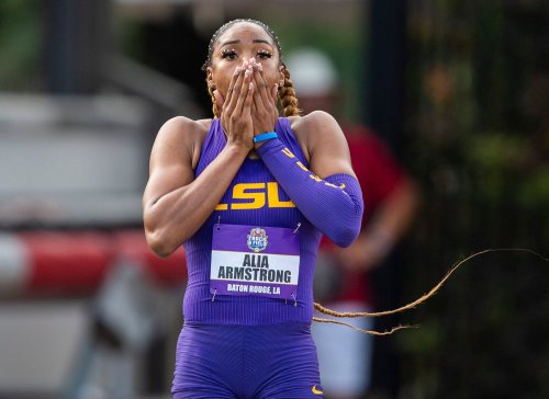 This LSU track and field star set another record with wind at her back ...