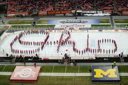 WATCH: Ohio State band performs Script Ohio on ice vs. Michigan | Flipboard