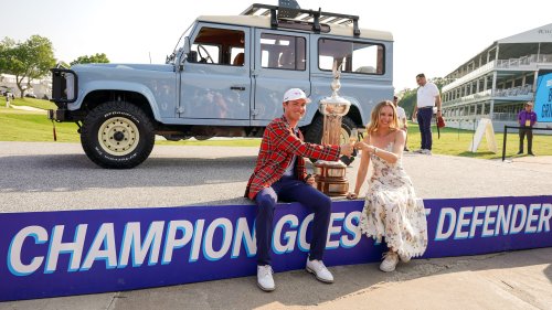 Ben Griffin of the United States celebrates with fiancée Dana Myeroff ...
