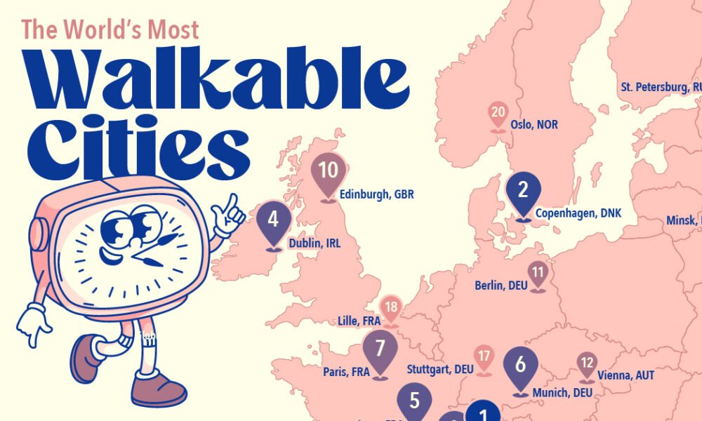 Mapped: The Most Walkable Cities in the World | Flipboard