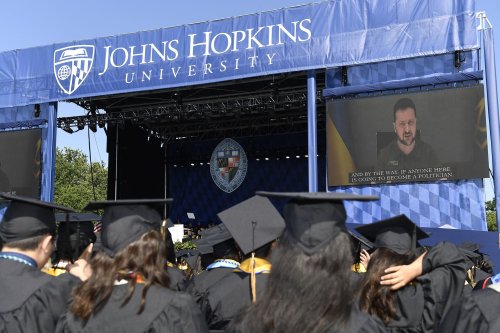 Zelensky is surprise speaker at Johns Hopkins commencement ceremony ...