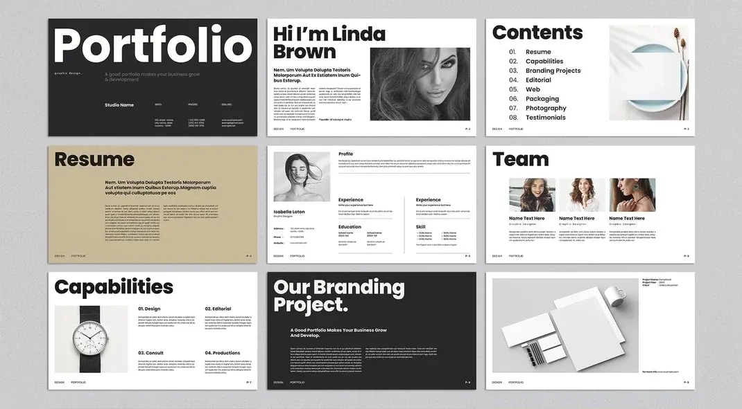 Graphic Design Portfolio Presentation Template for Adobe InDesign ...