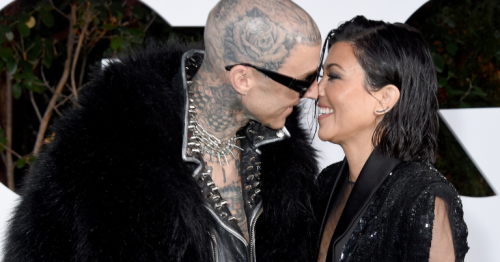 Blink 182 Drummer Travis Barker His Wife Kourtney Kardashian Were