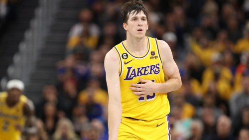 Austin Reaves Drills Buzzer Beating Half Court Shot At Halftime Against Golden State Warriors In